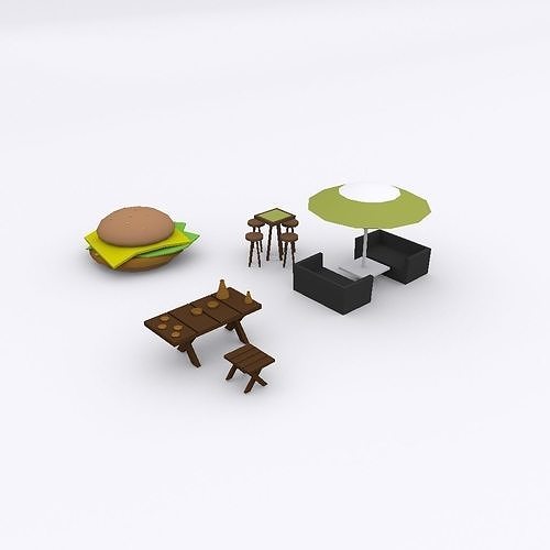 3D model Food tables pack VR / AR / low-poly | CGTrader