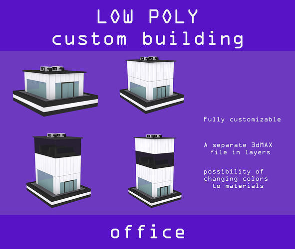 3D model Office low poly pack VR / AR / low-poly | CGTrader
