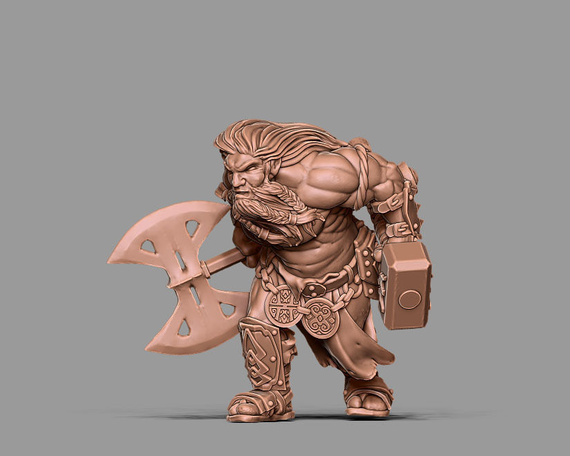 Giant Dwarf - 39mm height - 3D model 3D printable | CGTrader