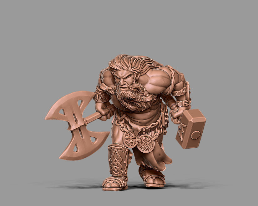 Giant Dwarf - 39mm height - 3D model 3D printable | CGTrader