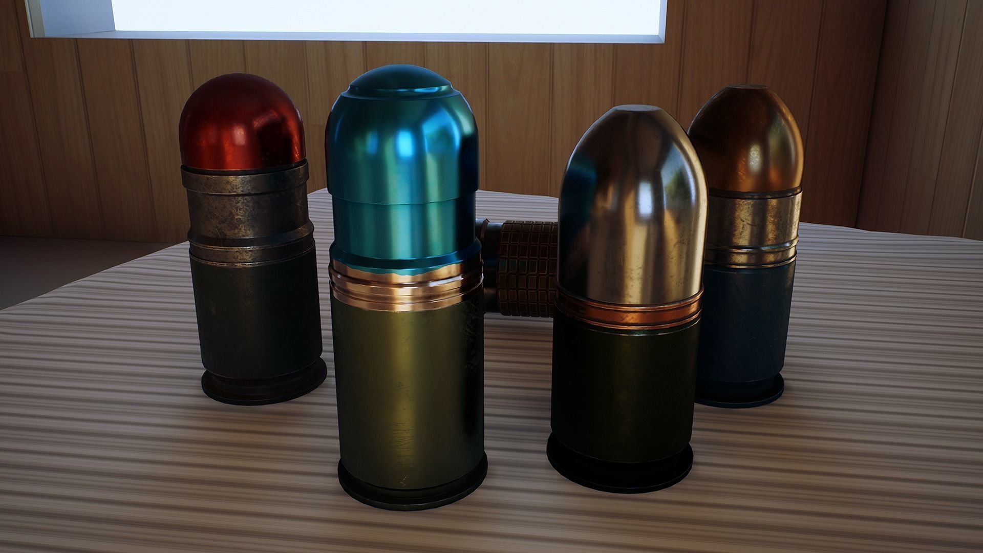 3D model 40mm grenades pack with max file and UE4 project VR / AR / low ...