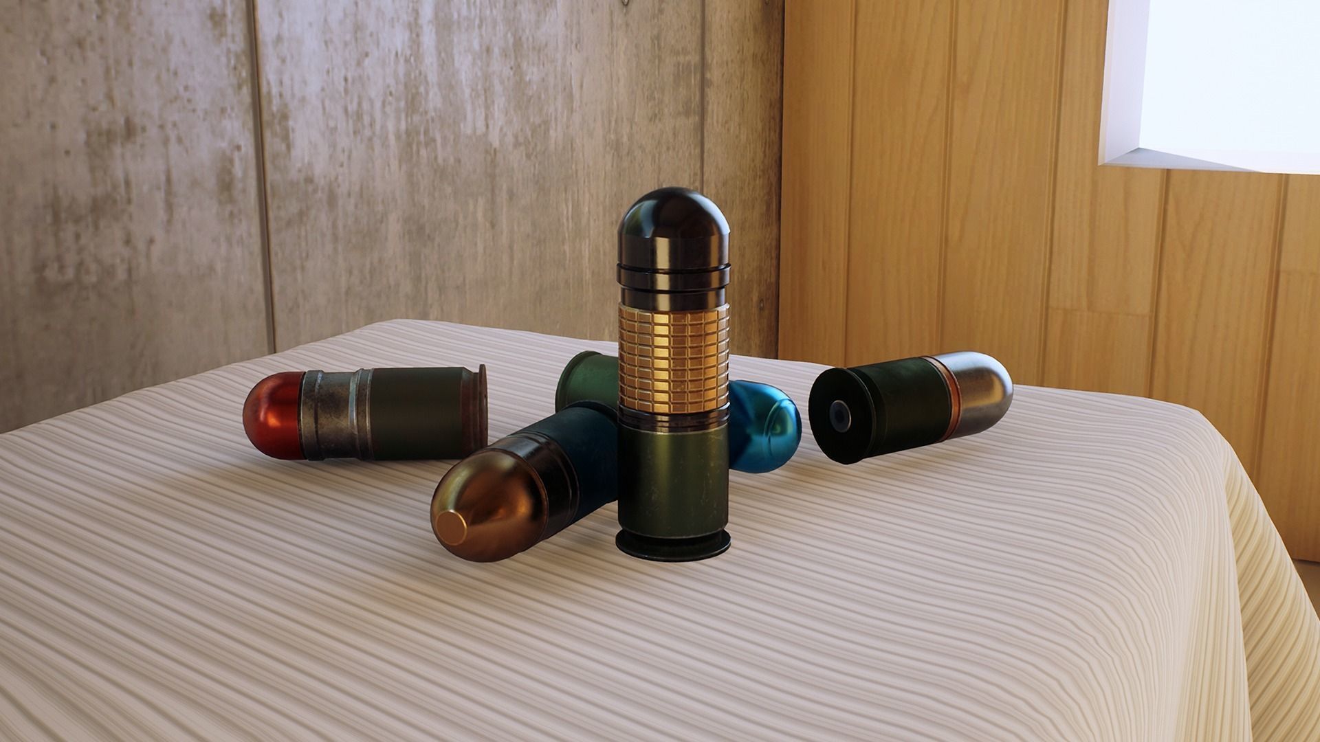 3D model 40mm grenades pack with max file and UE4 project VR / AR / low ...