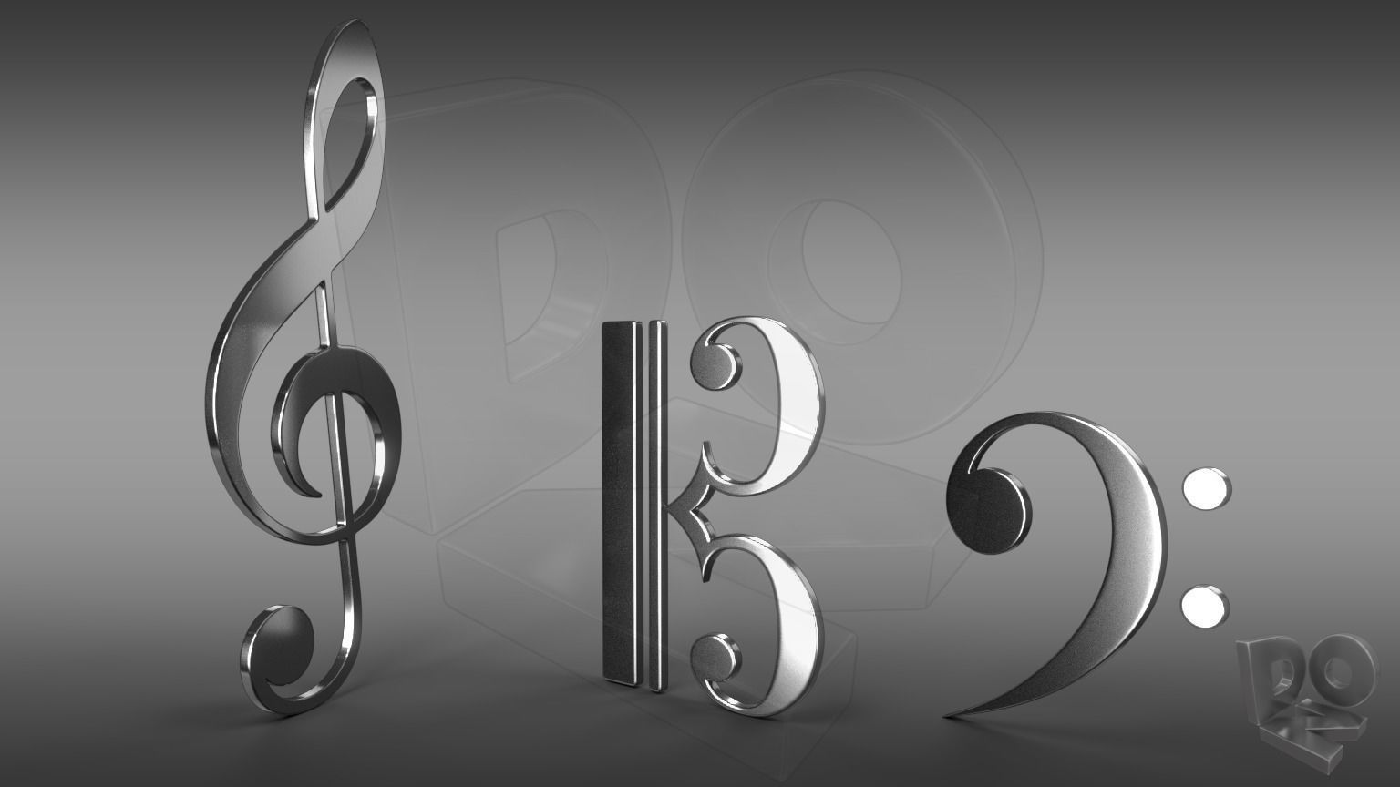 Musical clefs 3D model | CGTrader