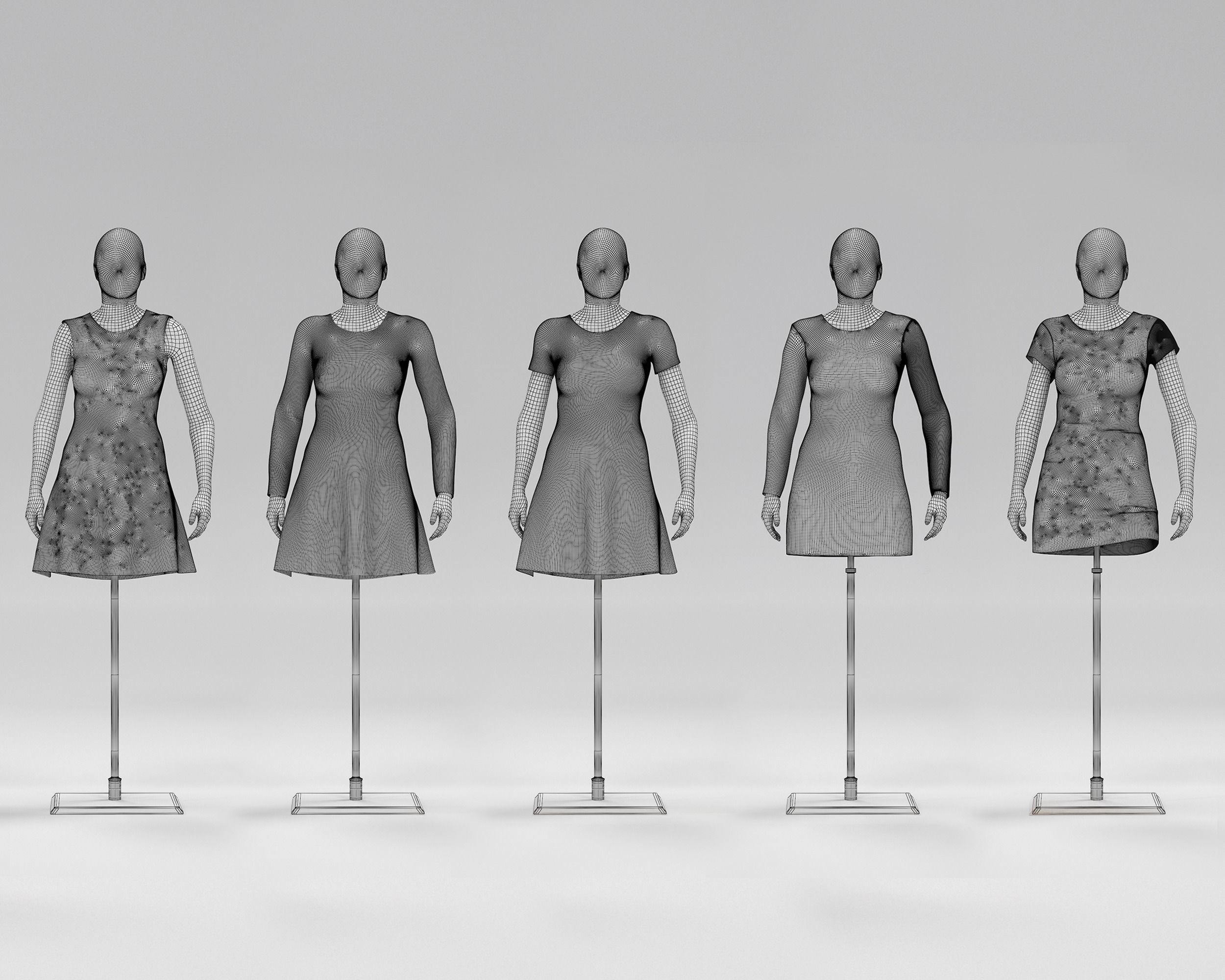 3D model Women Mannequin Pack VR / AR / low-poly | CGTrader