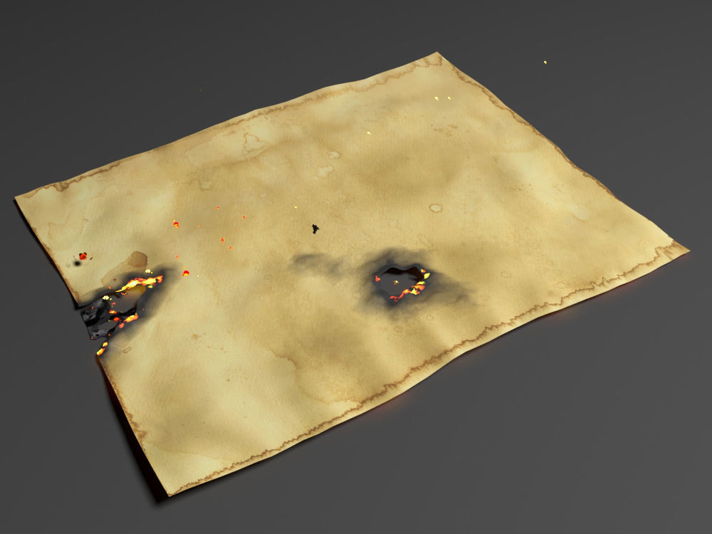 Burning paper Animation 3D model animated | CGTrader