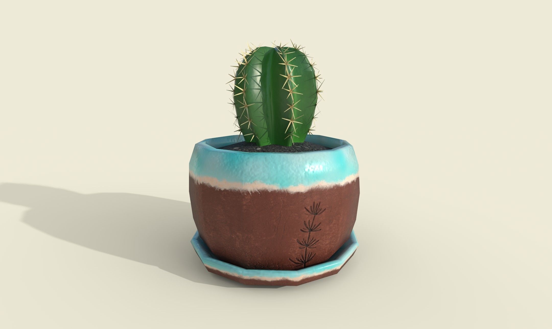 Cacti set cactus in pot free VR / AR / low-poly 3D model | CGTrader