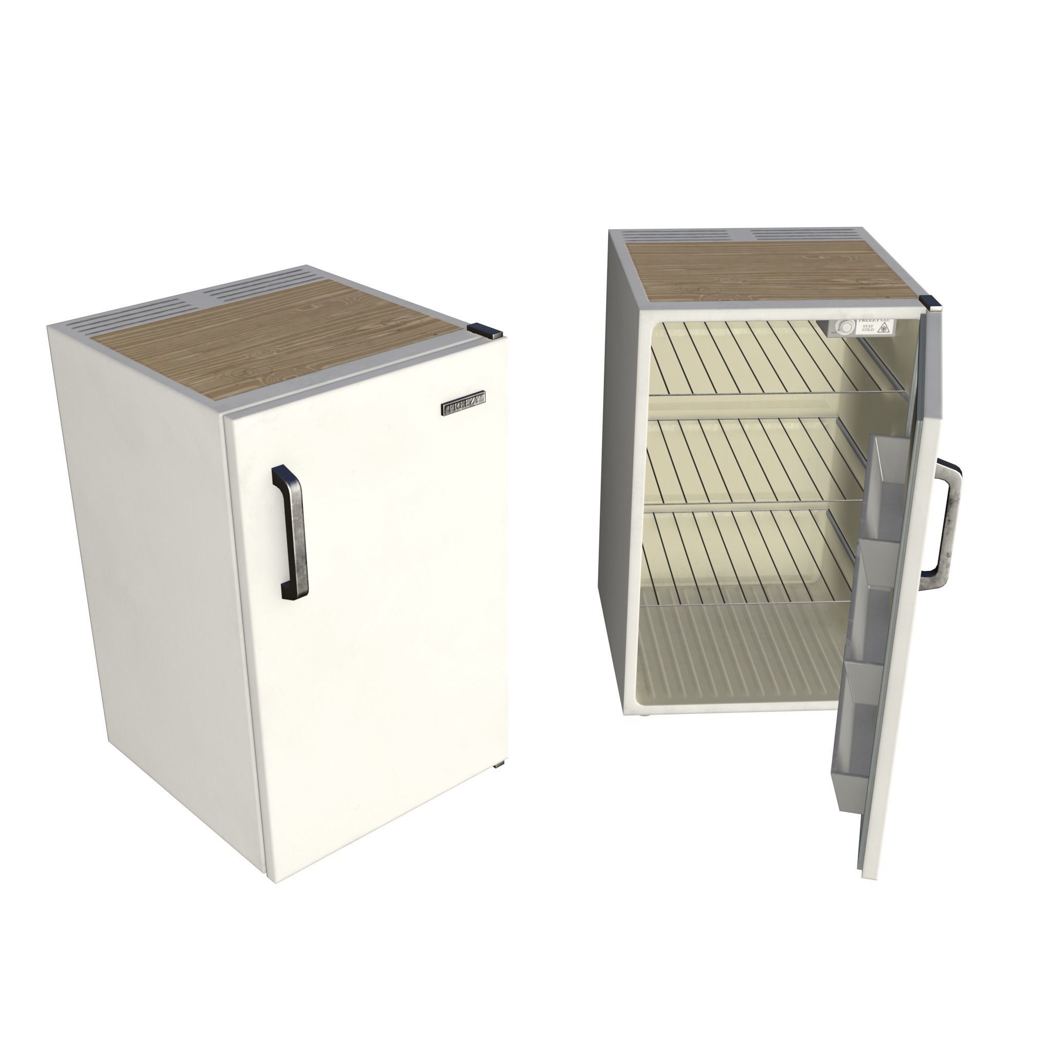 3D model Game-ready Freezy - old vintage fridge - Unity - HDRP - UE4 VR ...