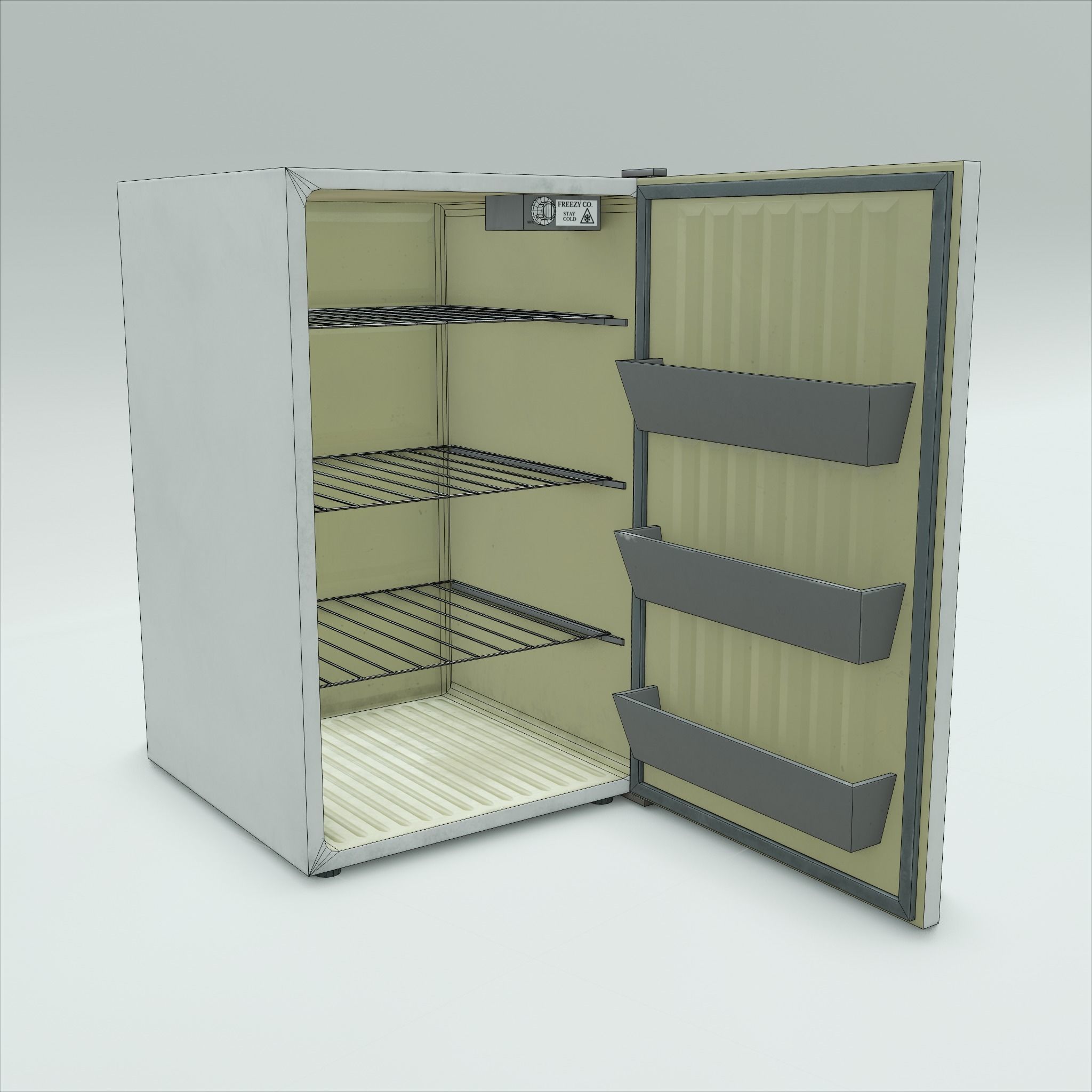 3D model Game-ready Freezy - old vintage fridge - Unity - HDRP - UE4 VR ...
