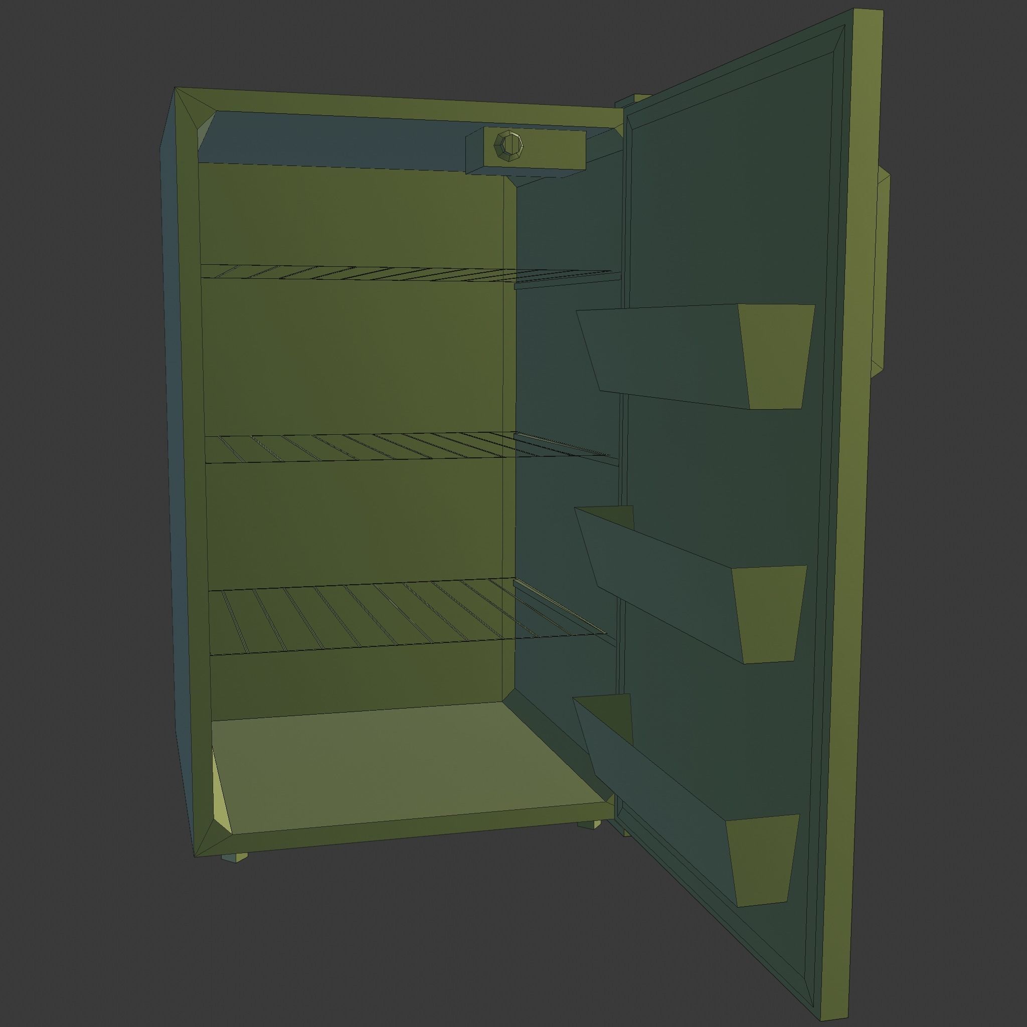 3D model Game-ready Freezy - old vintage fridge - Unity - HDRP - UE4 VR ...