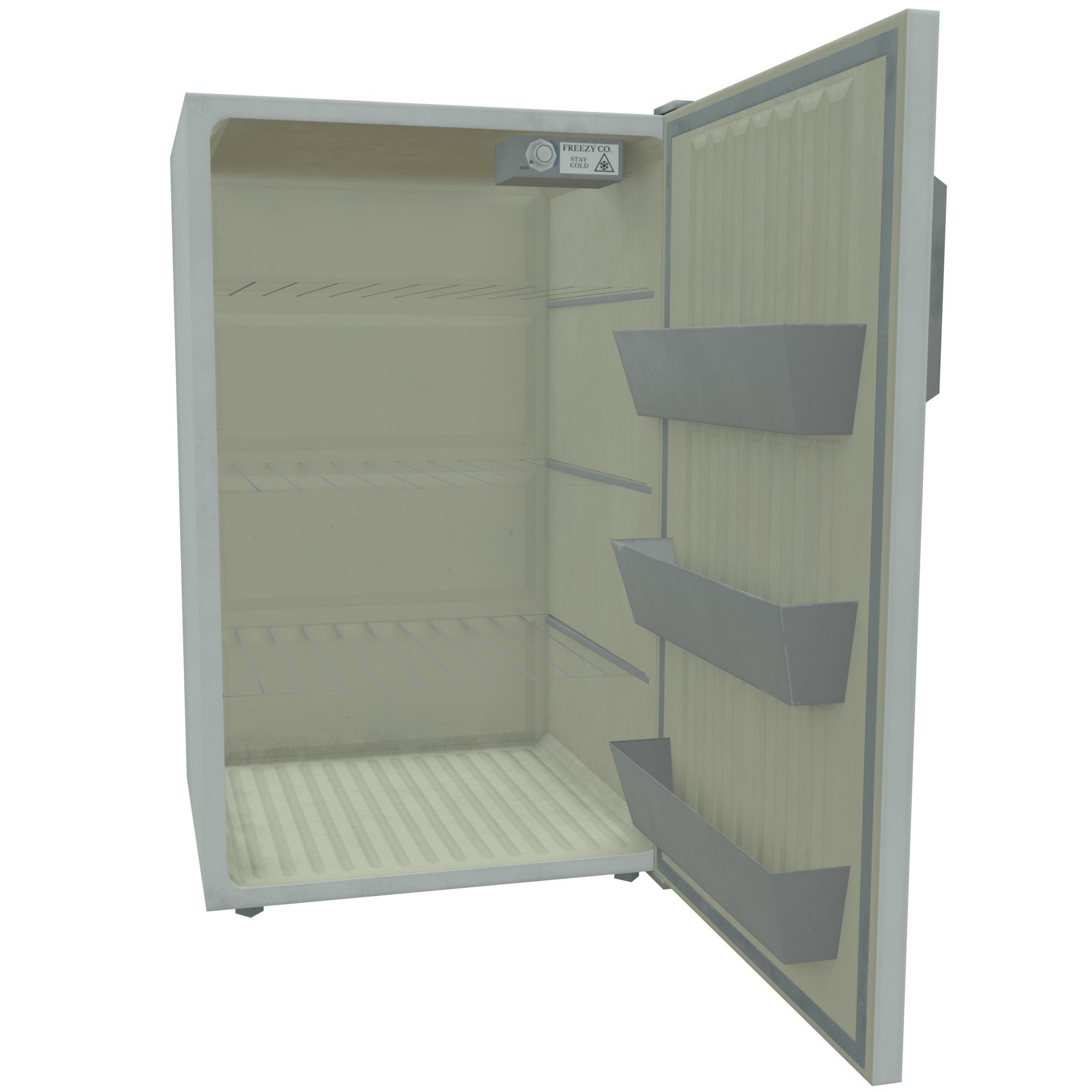 3D model Game-ready Freezy - old vintage fridge - Unity - HDRP - UE4 VR ...