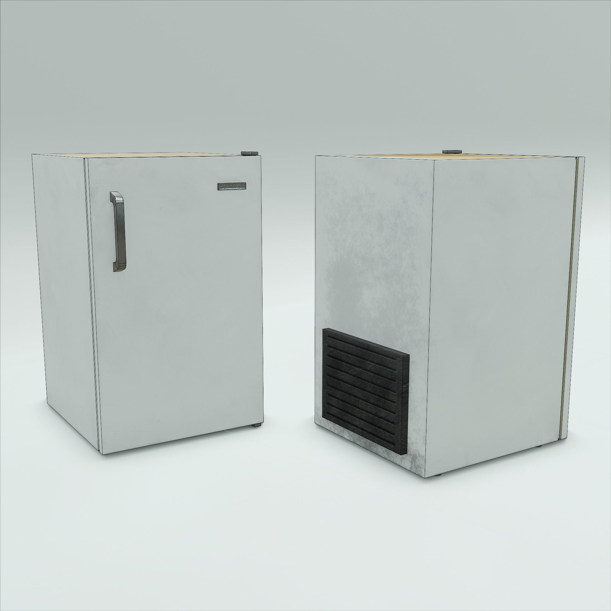 3D model Game-ready Freezy - old vintage fridge - Unity - HDRP - UE4 VR ...