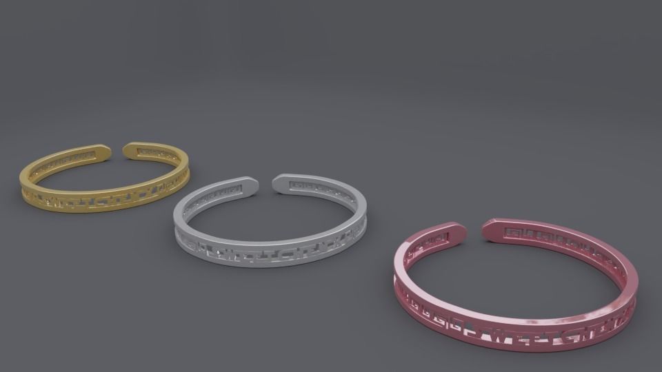 rgd name gold bracelet mk1 3D model | CGTrader
