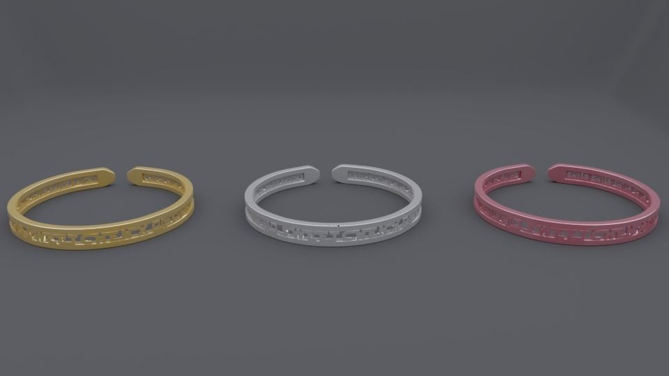 rgd name gold bracelet mk1 3D model | CGTrader