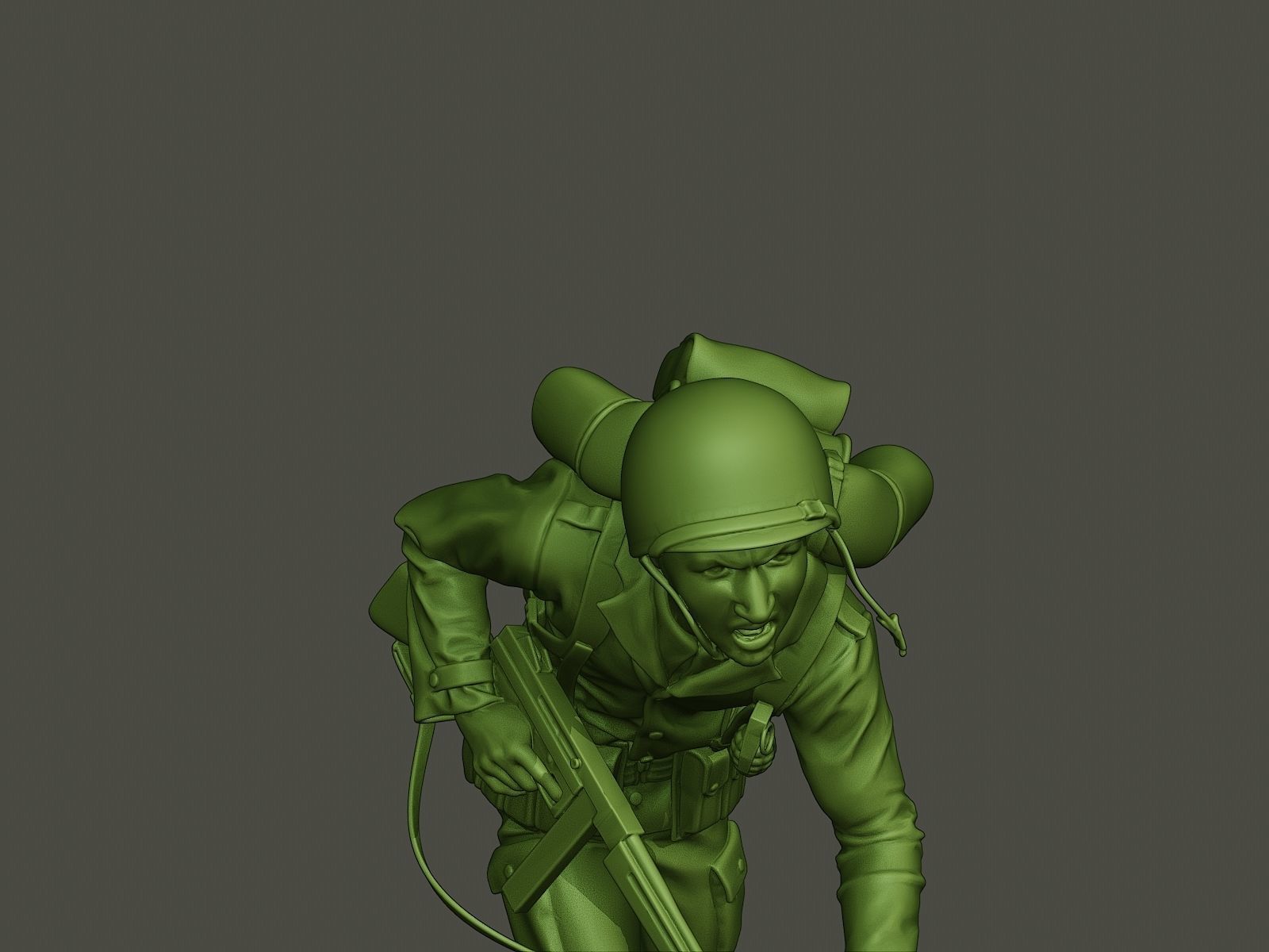 American soldier ww2 run A2 3D model 3D printable | CGTrader