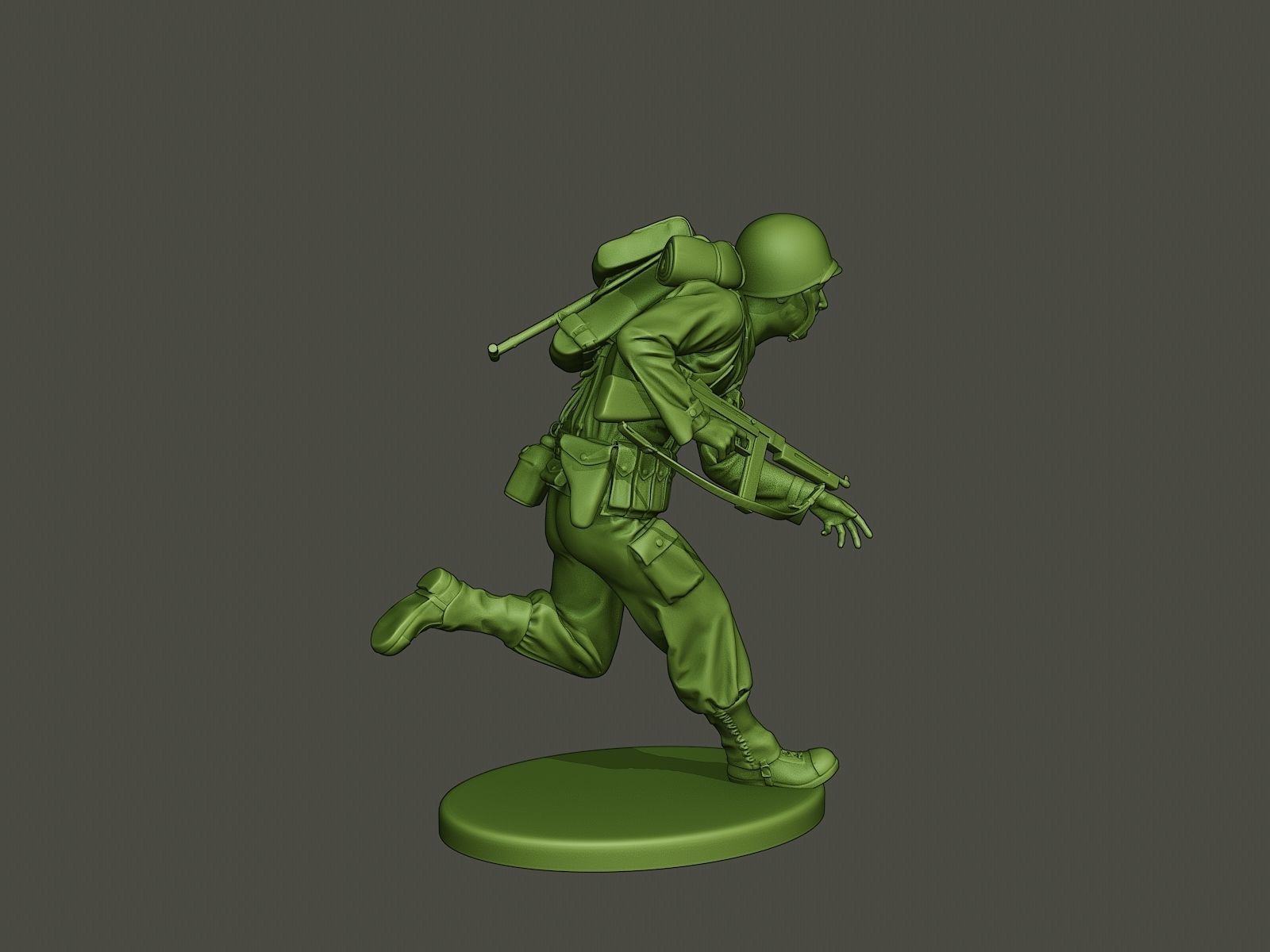 American soldier ww2 run A2 3D model 3D printable | CGTrader