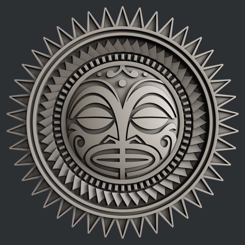 3d STL models for CNC router and 3d printer polynesia sun 3D model 3D ...