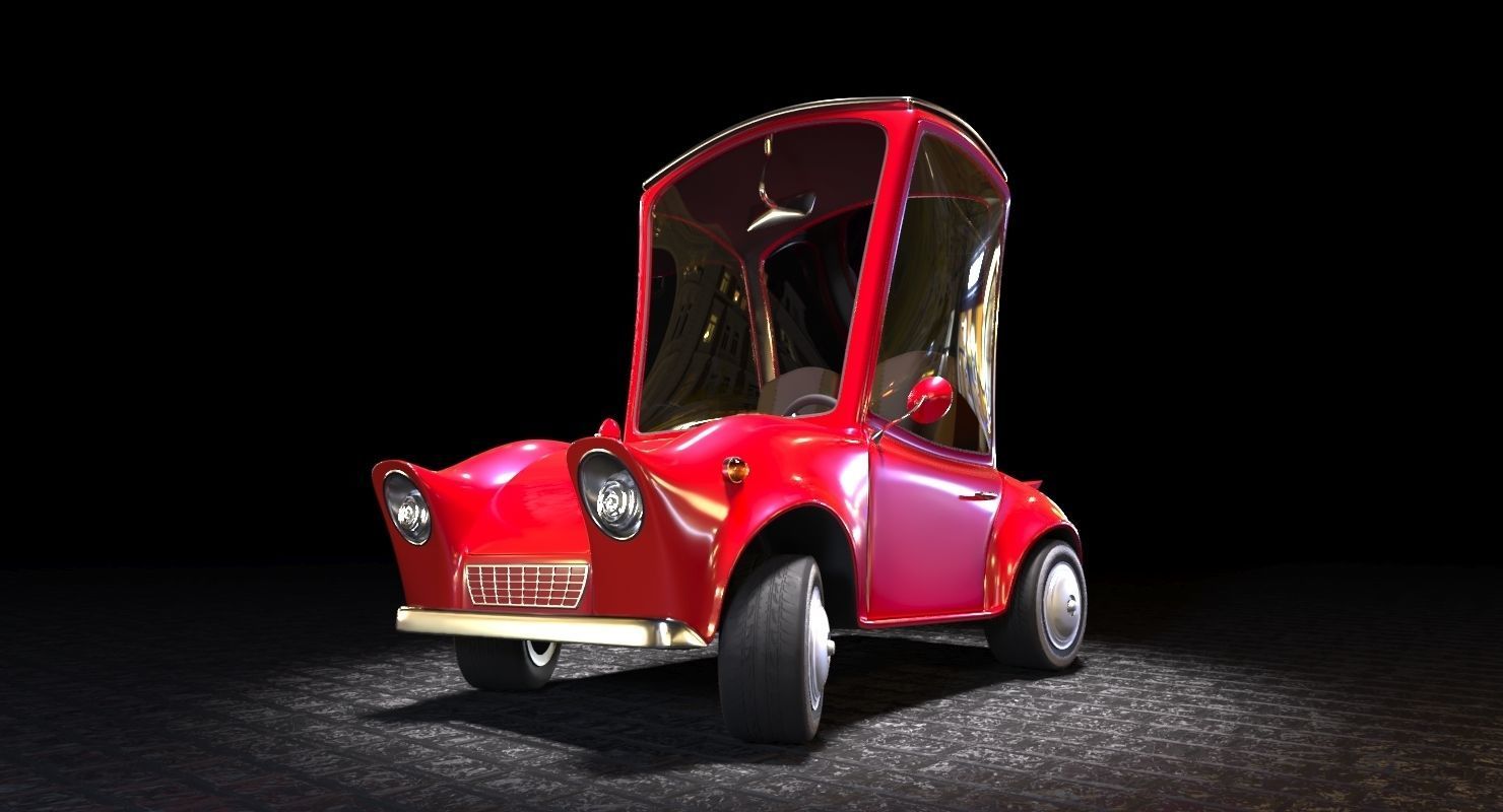 Cartoon car without rig 3D model | CGTrader