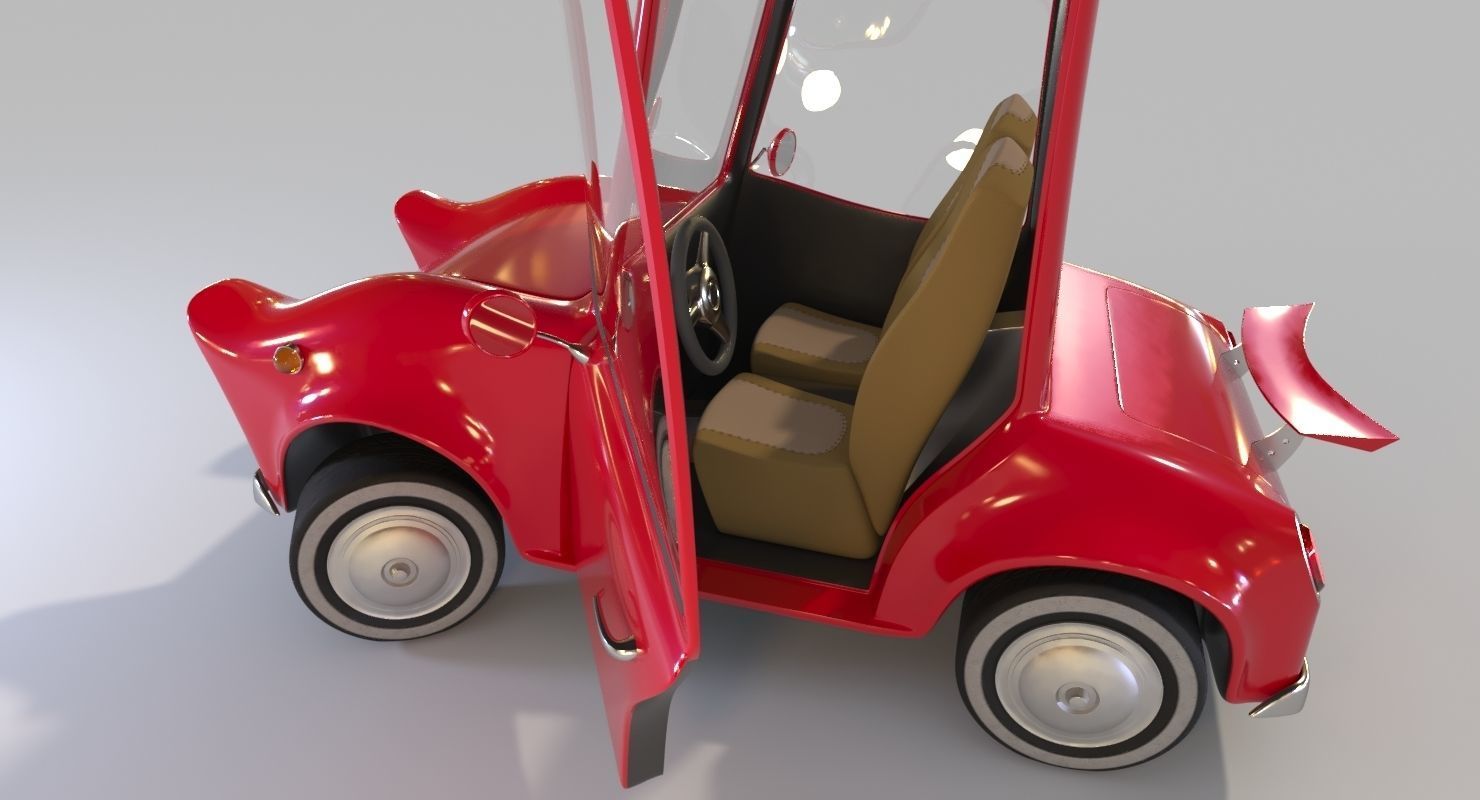 Cartoon car without rig 3D model | CGTrader