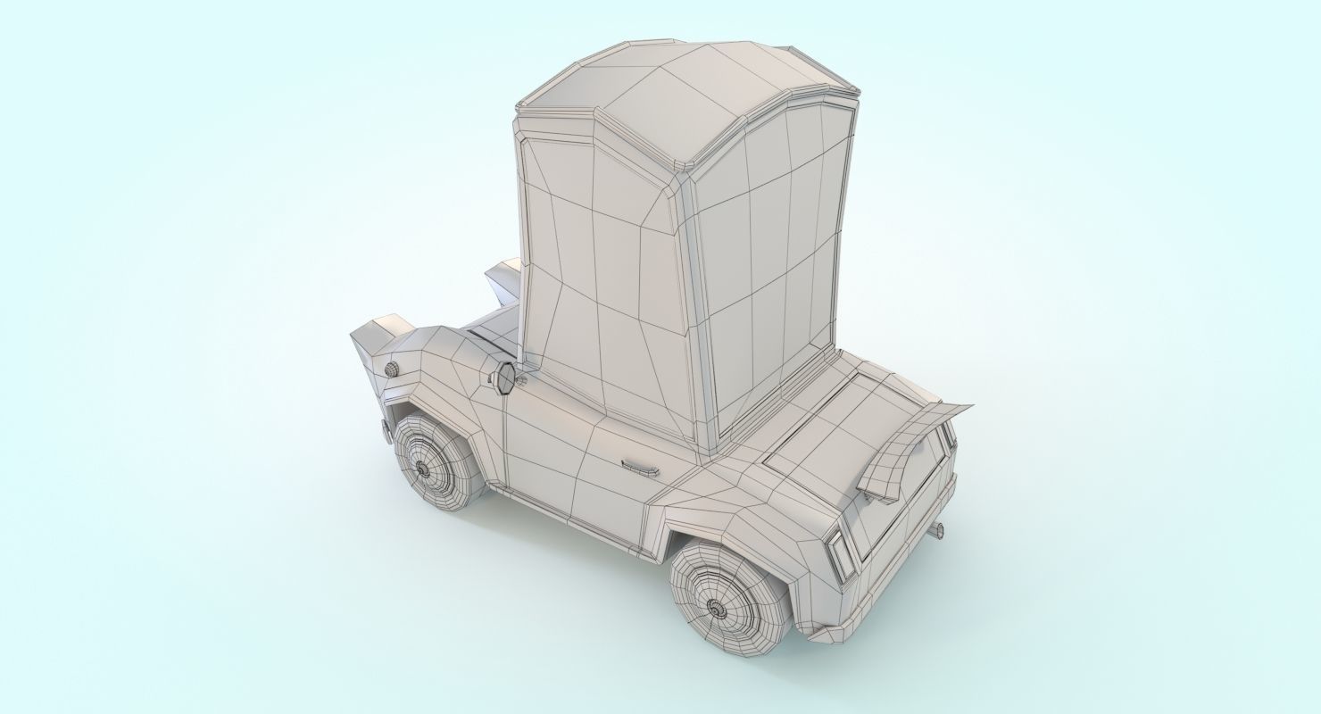 Cartoon car without rig 3D model | CGTrader