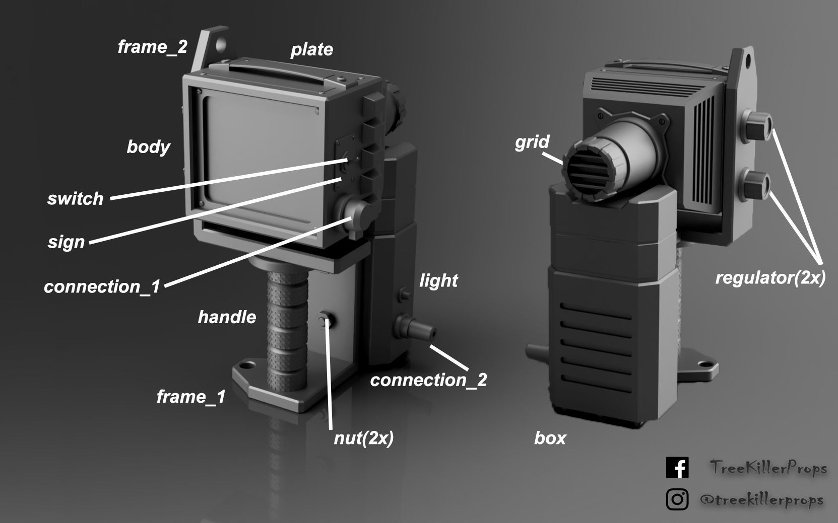 Alien Isolation Motion Tracker Scanner for Cosplay 3D model 3D ...
