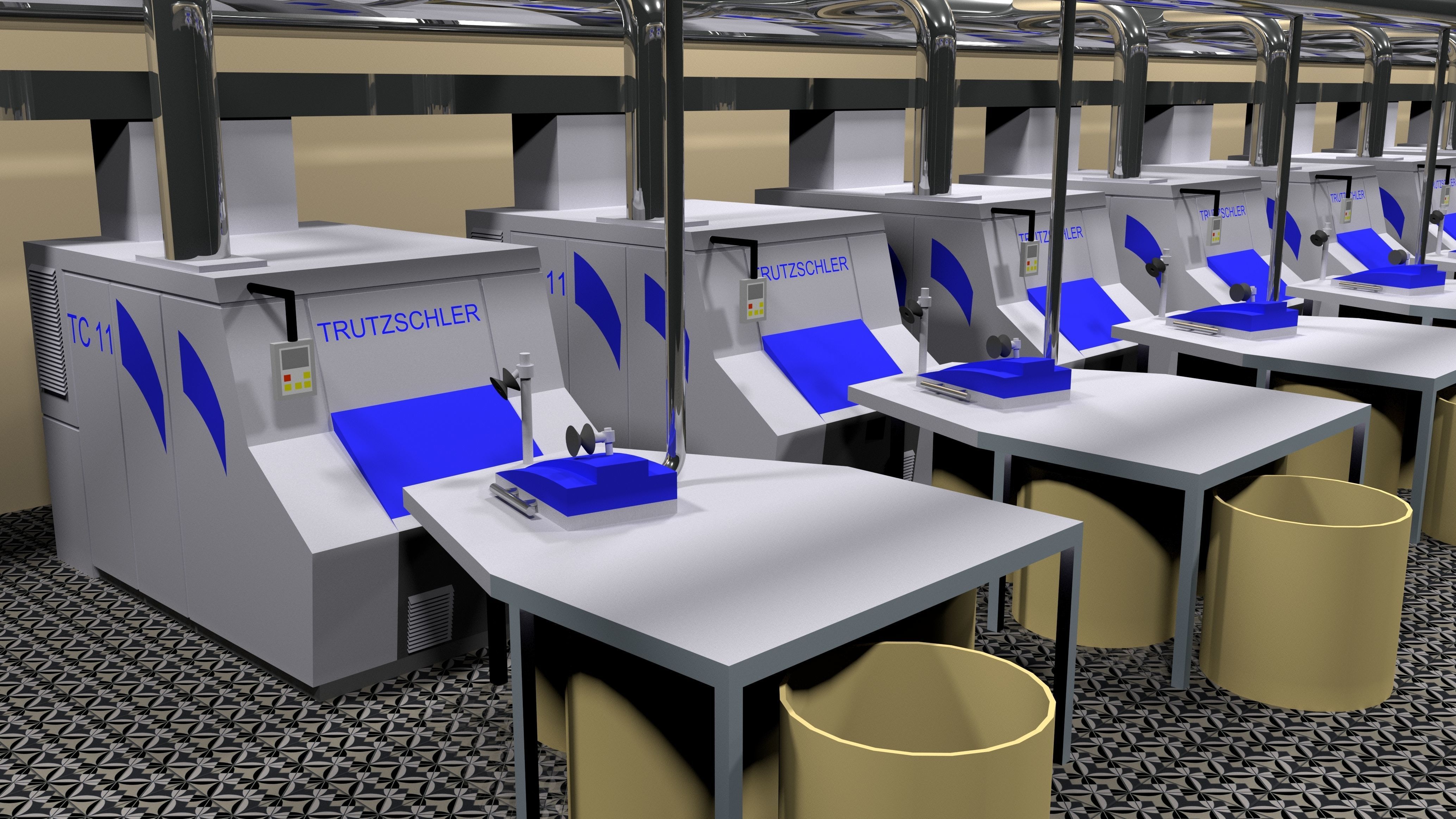 Textile yarn manufacturing industry 3D model | CGTrader