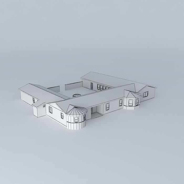 Courtyard house free 3D model | CGTrader