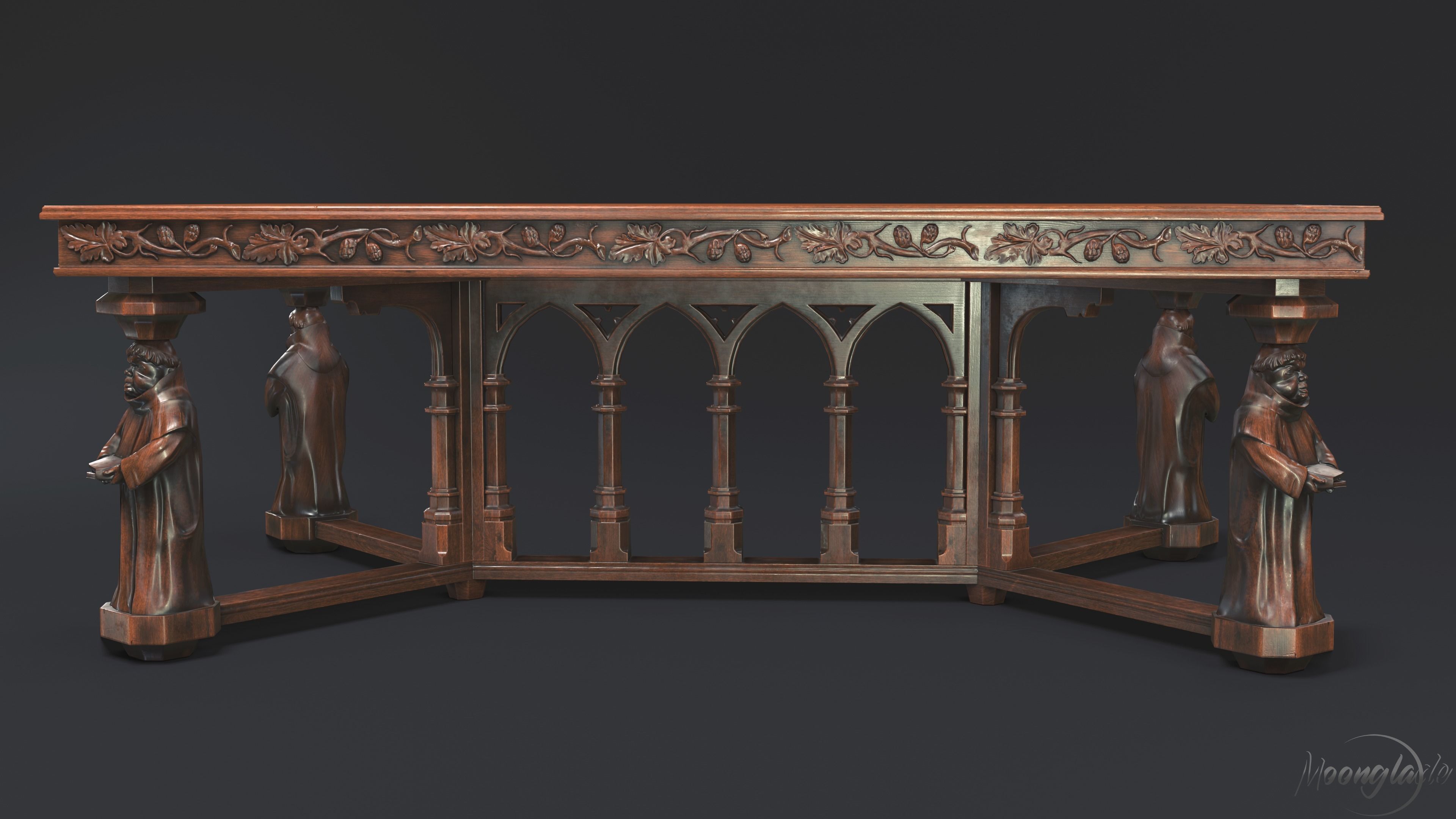 3D model Gothic Table game model VR / AR / low-poly | CGTrader