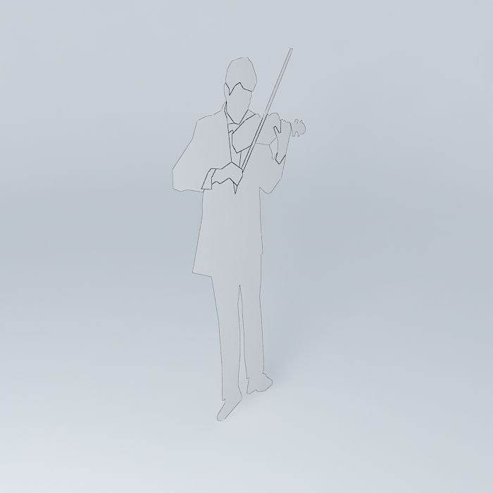 2D music player violin free 3D model | CGTrader