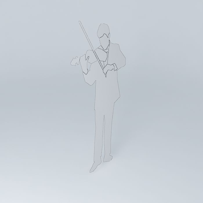 2D music player violin free 3D model | CGTrader