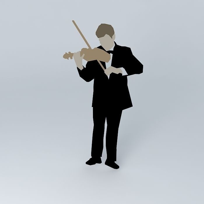 2D music player violin free 3D model | CGTrader