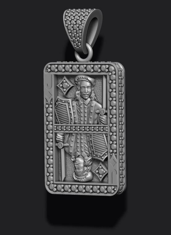 Diamonds Jack playing card pendant 3D model 3D printable | CGTrader