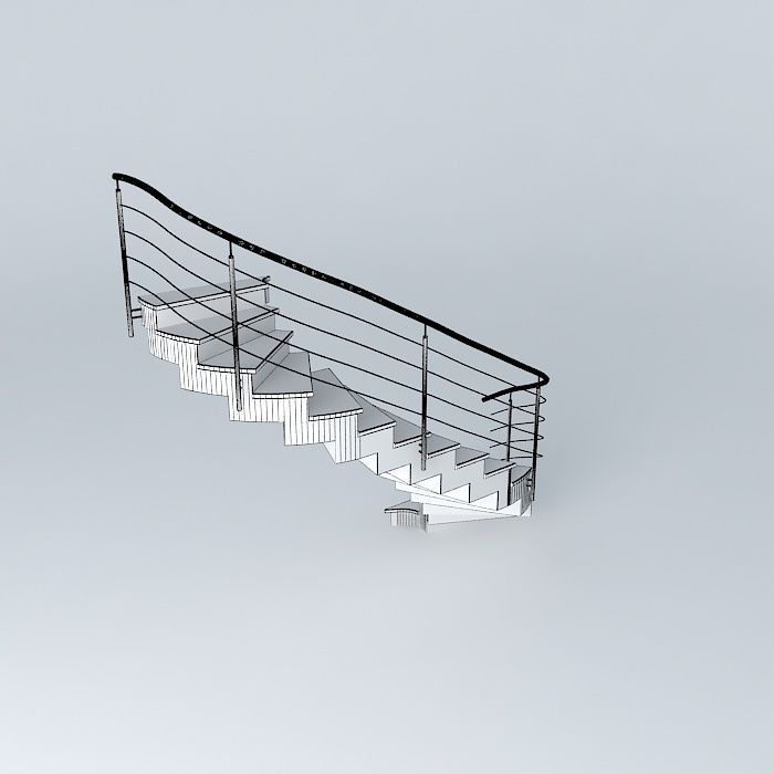 The concrete staircase free 3D model | CGTrader