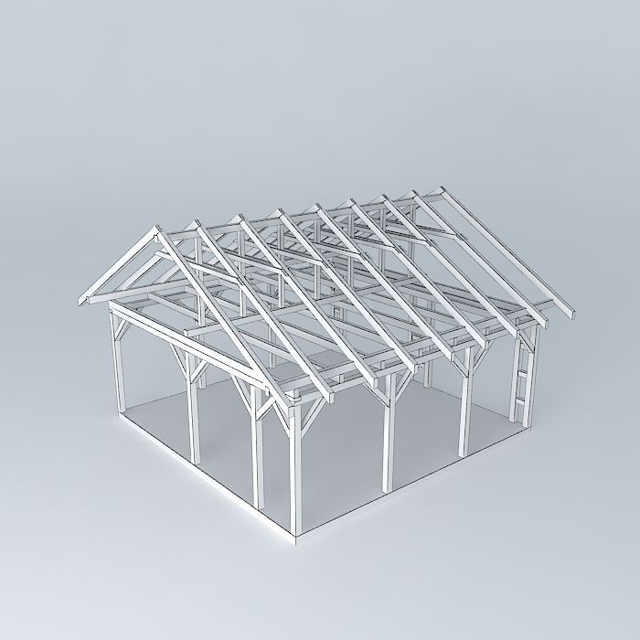 Basic wood frame construction free 3D model | CGTrader