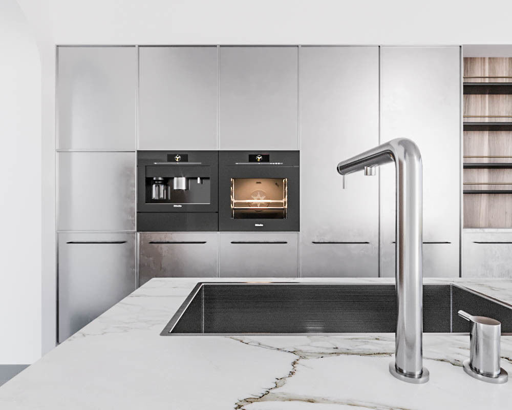 Cesar Unit collection kitchen with island and sideboard 3D model | CGTrader