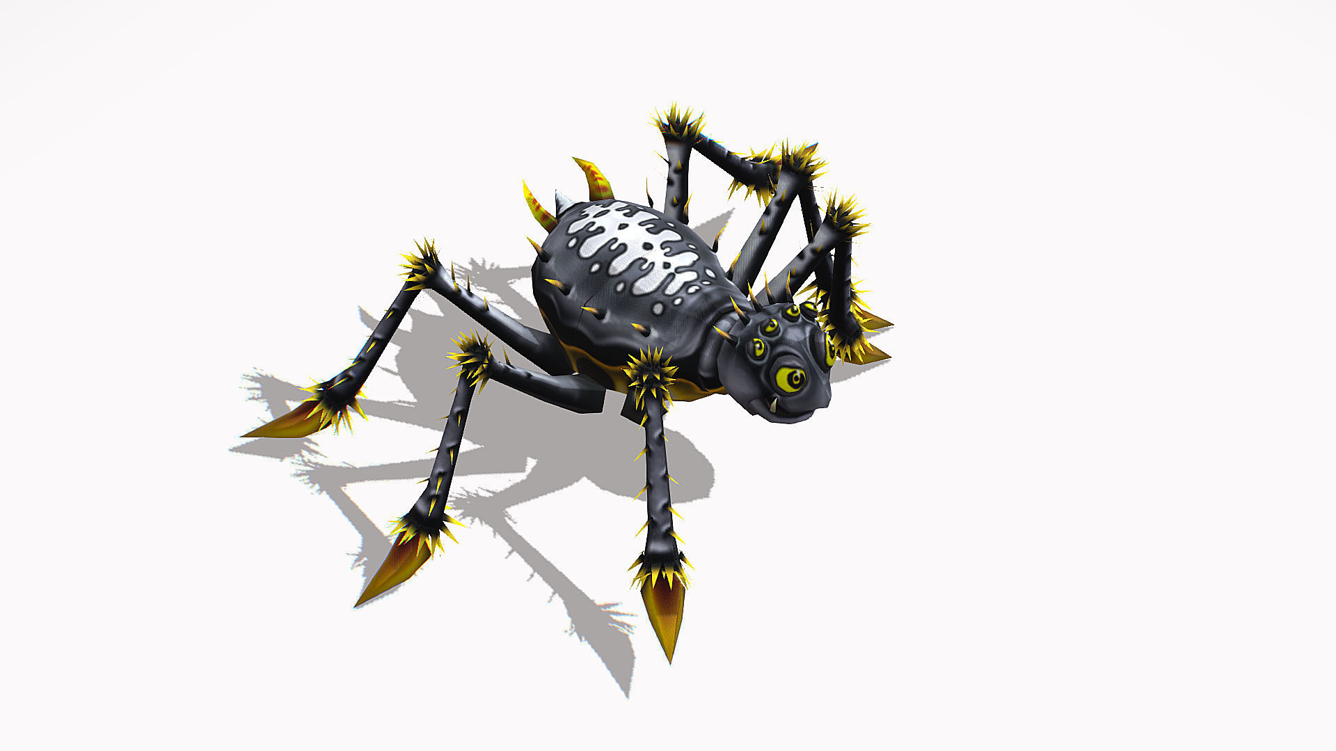 3D model Animated Funny Cartoon Insect Grey Spider VR / AR / low-poly ...