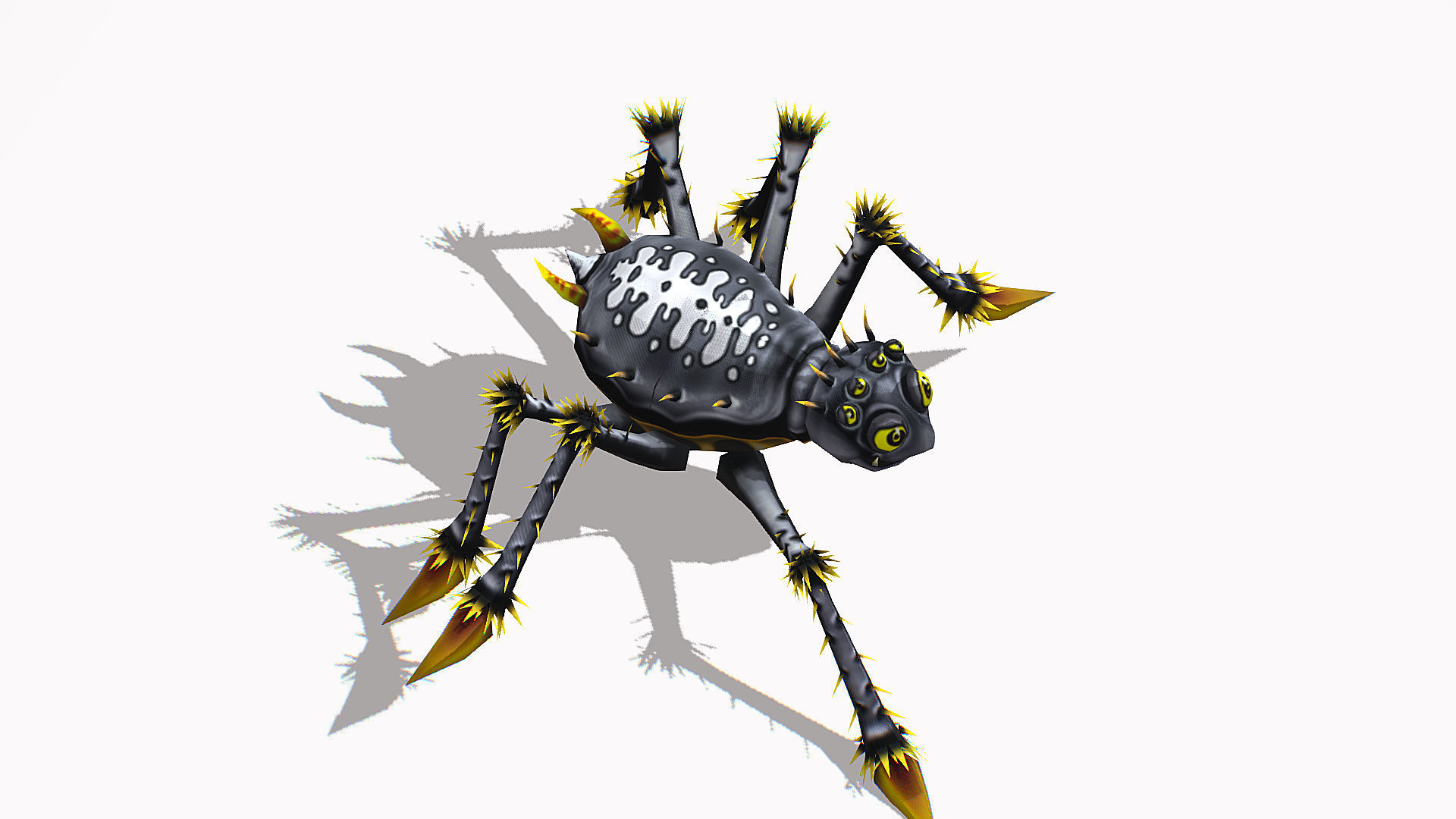3D model Animated Funny Cartoon Insect Grey Spider VR / AR / low-poly ...