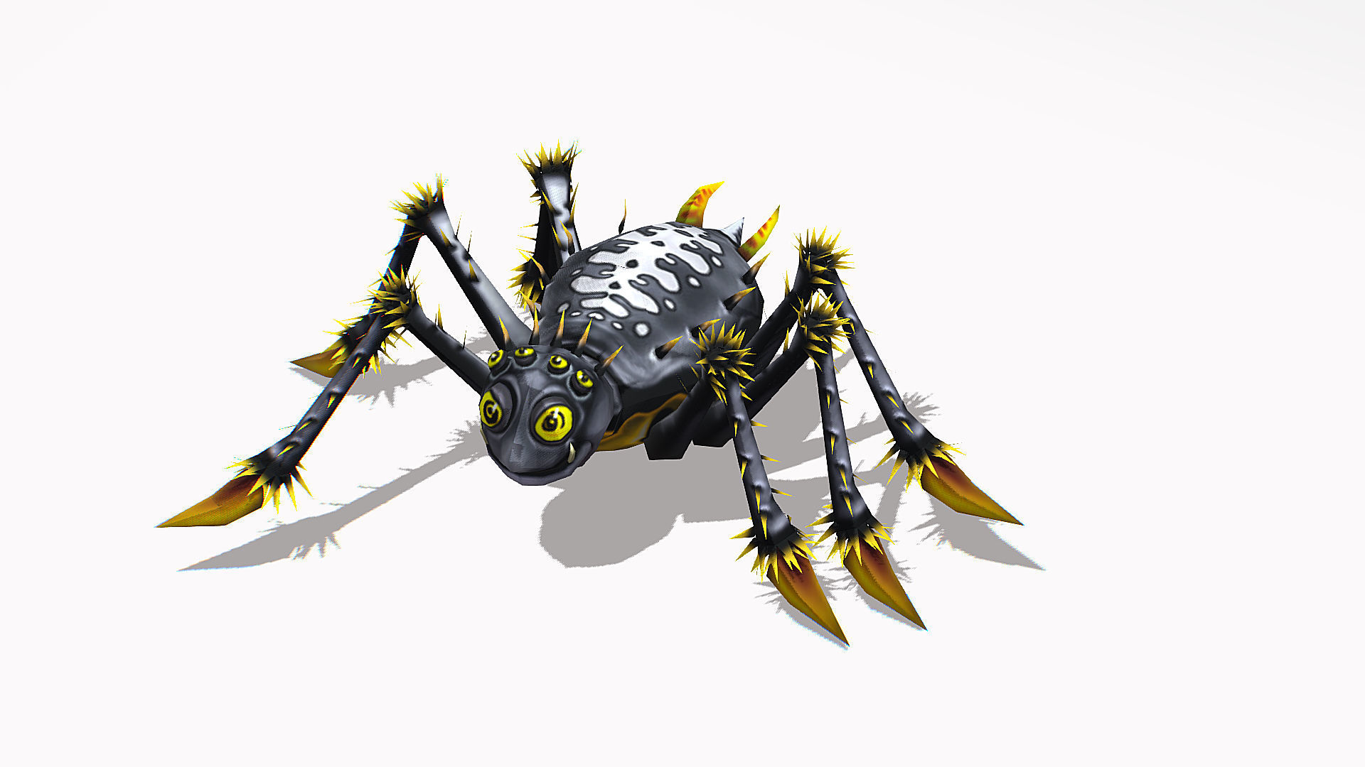 3D model Animated Funny Cartoon Insect Grey Spider VR / AR / low-poly ...
