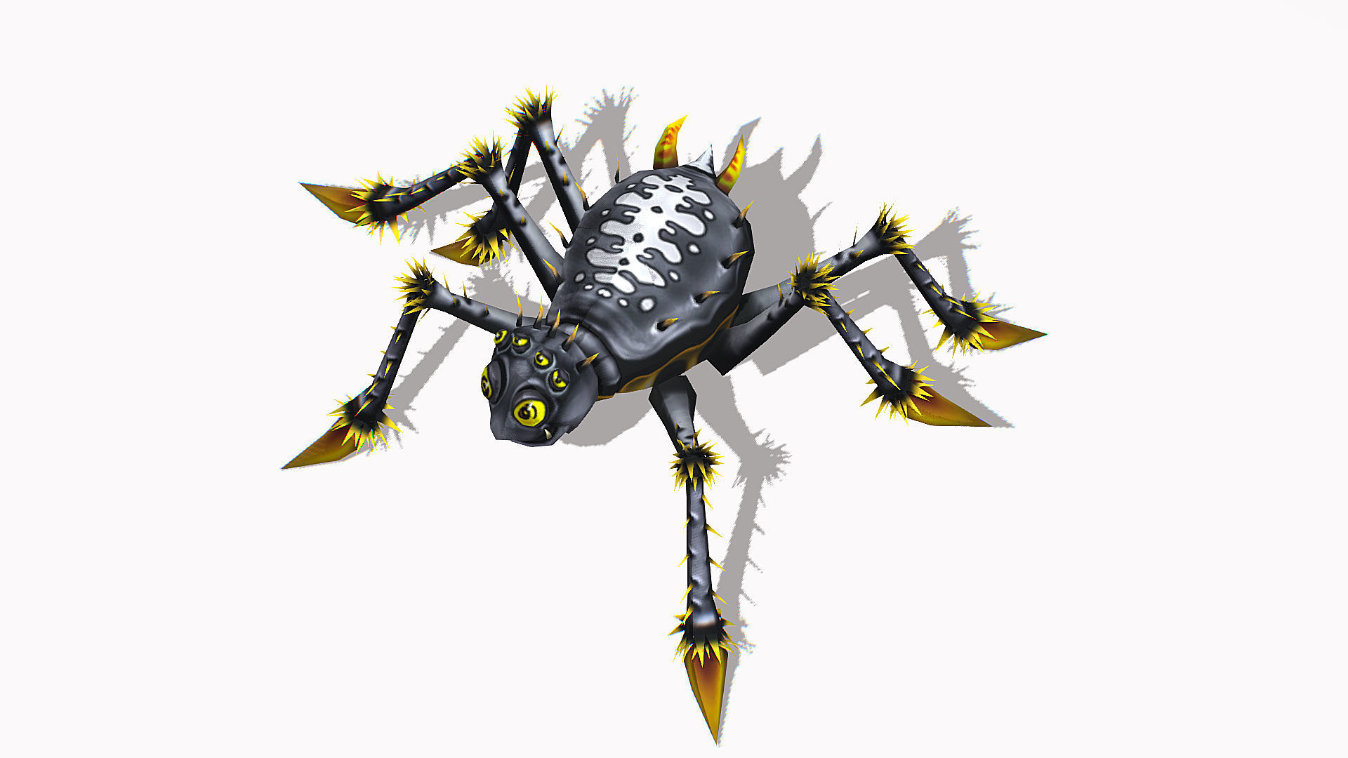 3D model Animated Funny Cartoon Insect Grey Spider VR / AR / low-poly ...