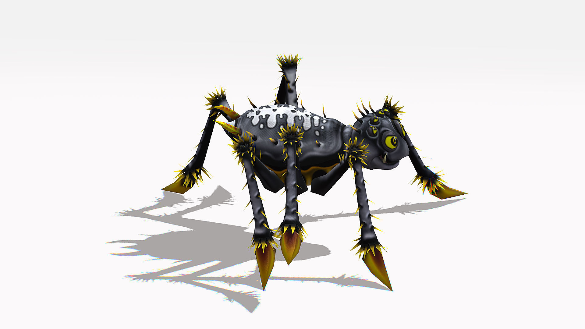 3D model Animated Funny Cartoon Insect Grey Spider VR / AR / low-poly ...