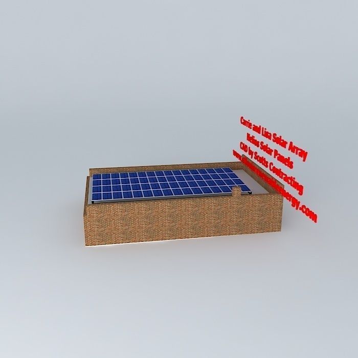 Solar Array Layout Typical St Louis Style Home with Flat Roof free 3D ...