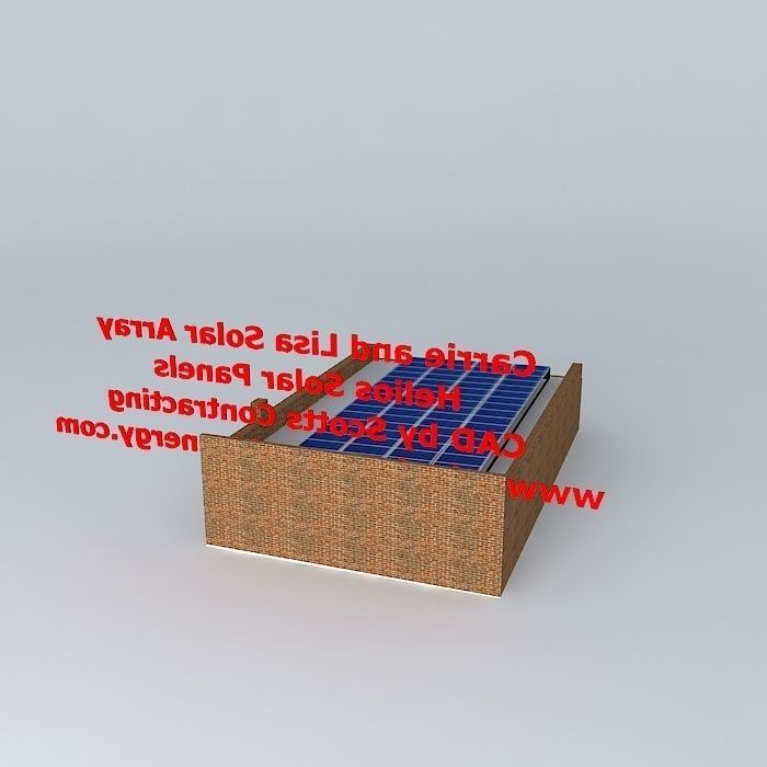 Solar Array Layout Typical St Louis Style Home with Flat Roof free 3D ...