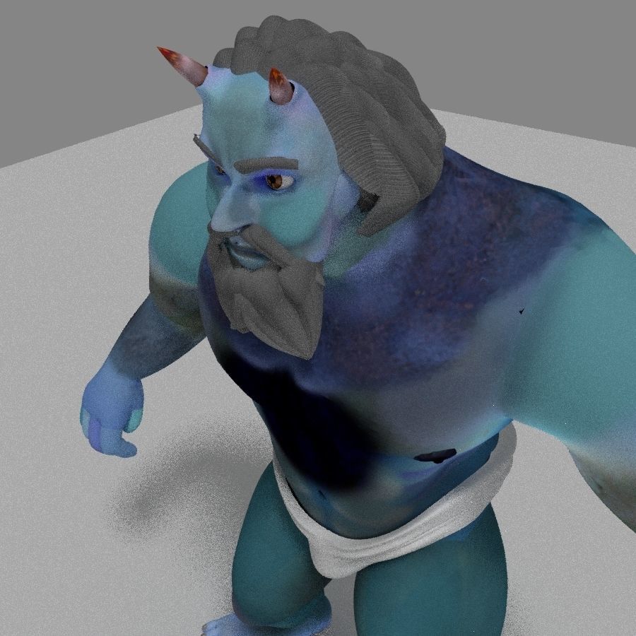 Blue orc 3D model rigged | CGTrader