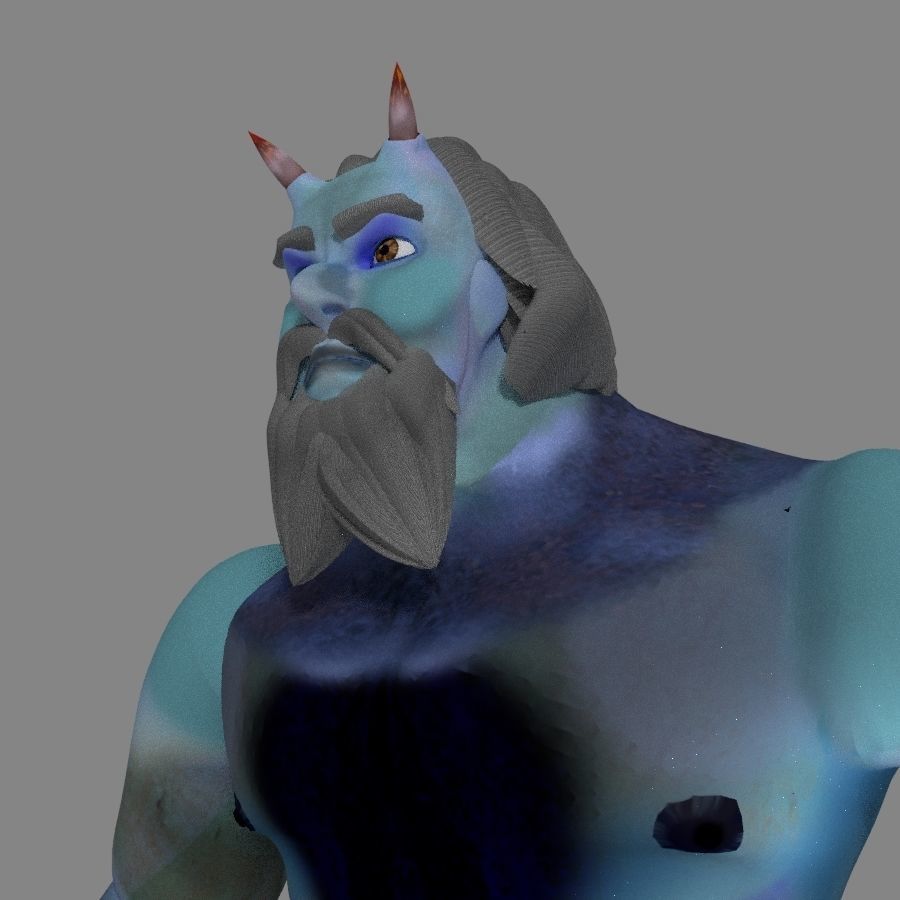Blue orc 3D model rigged | CGTrader