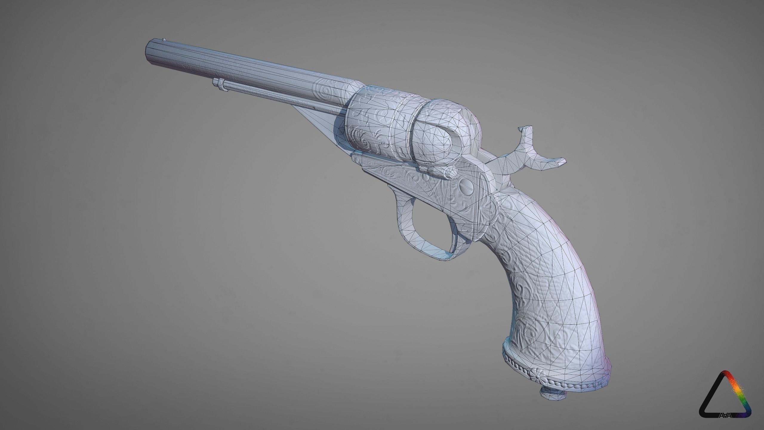 3D model Cartoon stylized revolver VR / AR / low-poly rigged | CGTrader