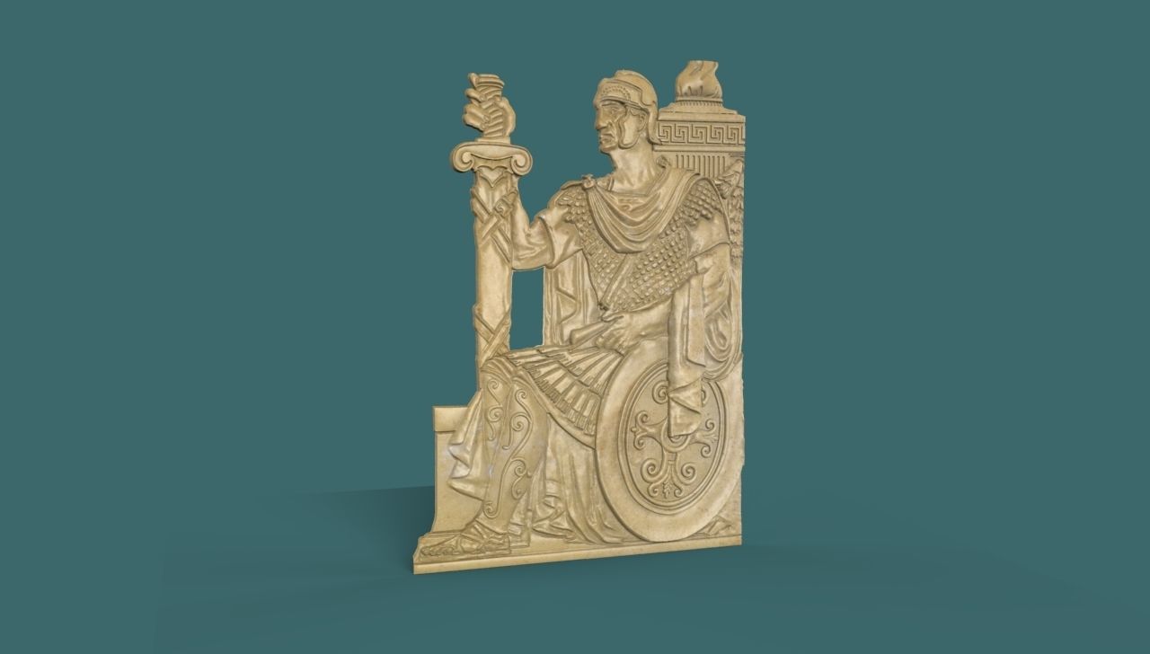 Roman Army Soldier 3d stl model for cnc Carving 3D model 3D printable ...