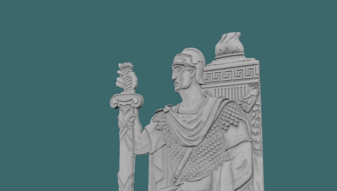 Roman Army Soldier 3d stl model for cnc Carving 3D model 3D printable ...