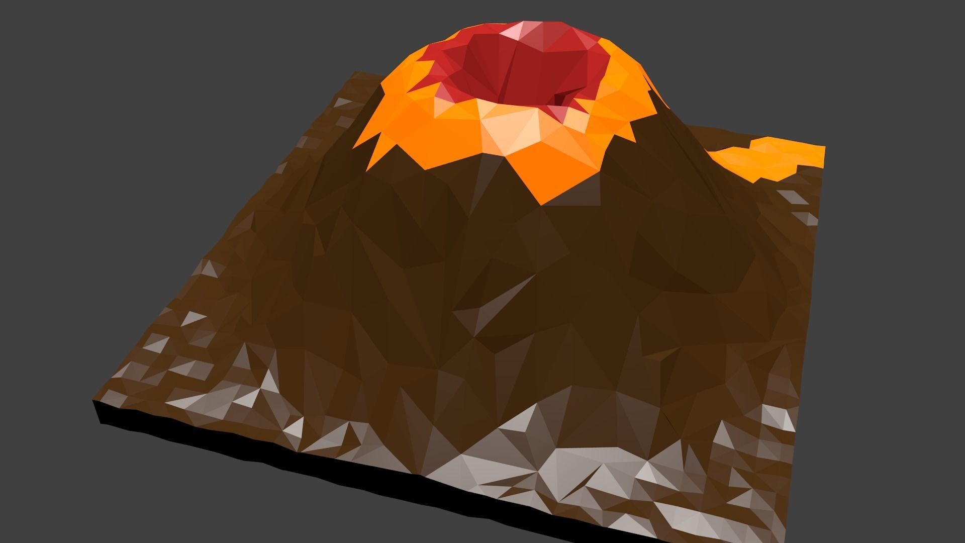 Low Poly Volcano in polygons 3D model | CGTrader