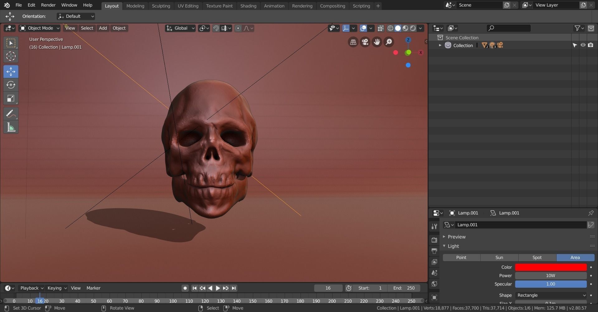 skull with light shining 3D model | CGTrader