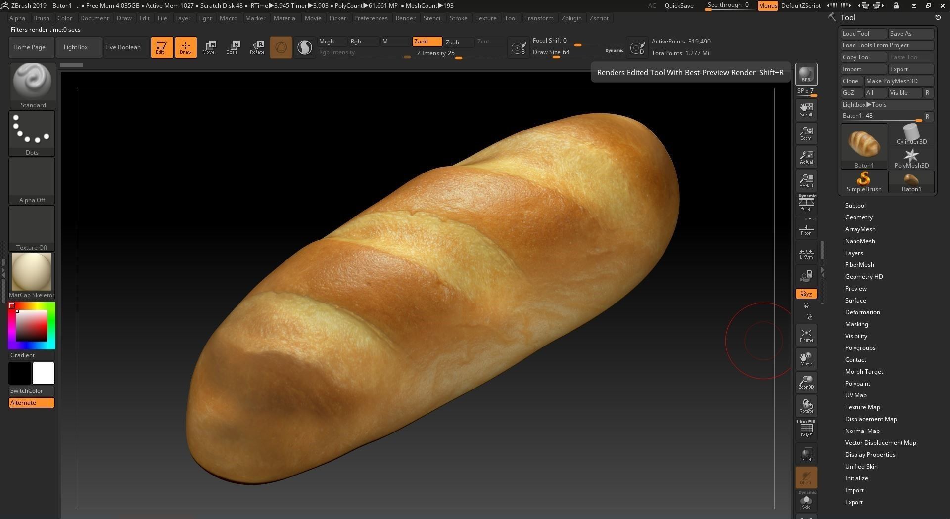 3D model White Loaf of Bread VR / AR / low-poly | CGTrader