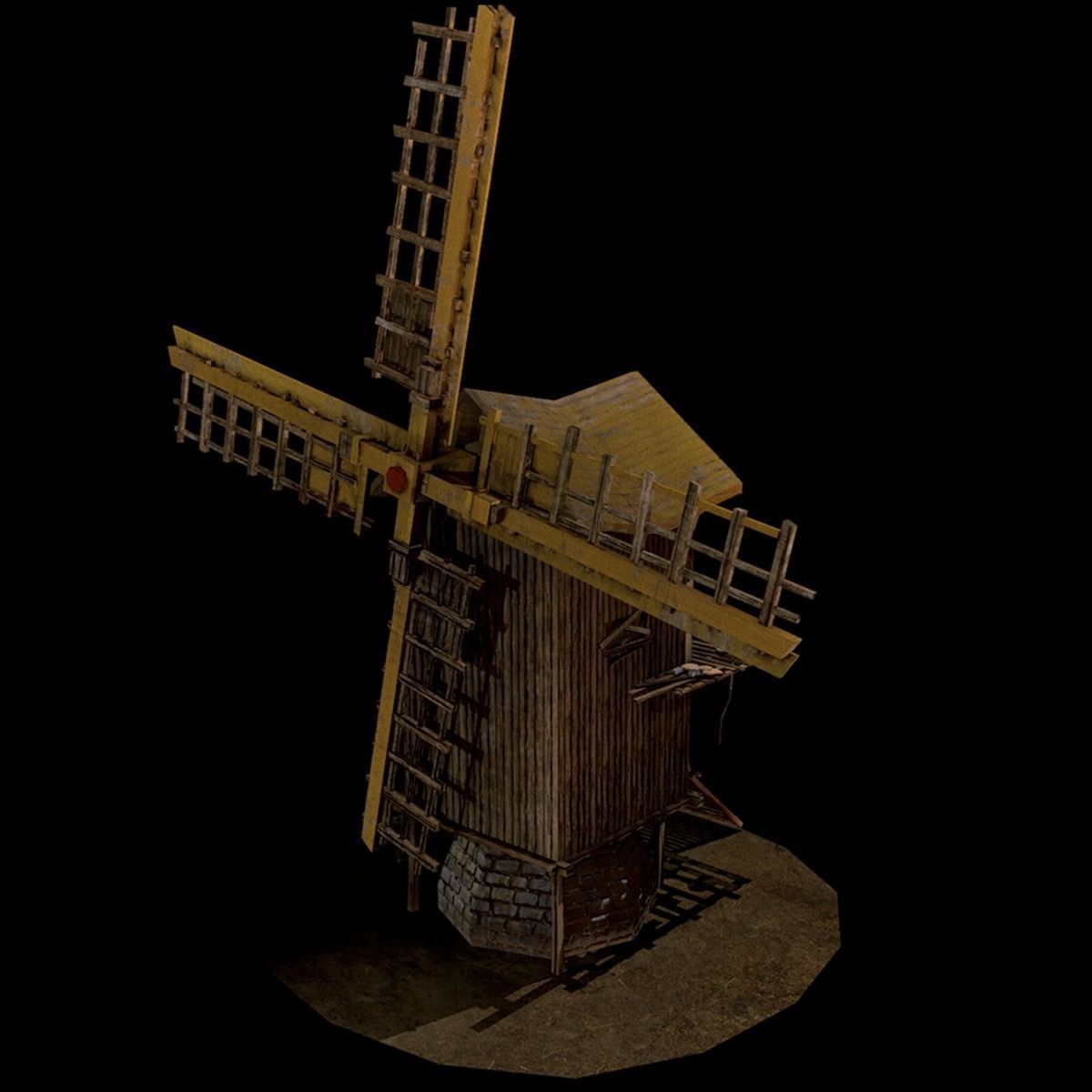 3D model Windmill - Medieval ANIMATED VR / AR / low-poly rigged ...